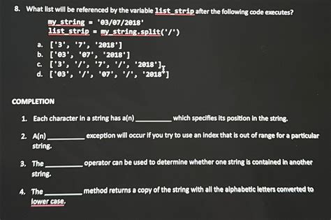 Solved What list will be referenced by the variable list | Chegg.com