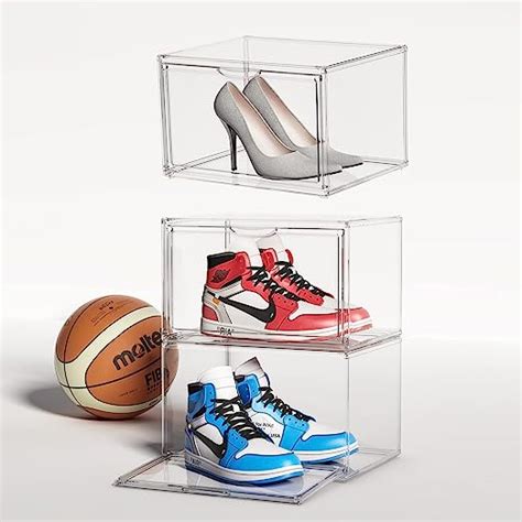 Schuhboxen aus transparentem Kunststoff stapelbar Packungen Schuh Organizer für Schrank