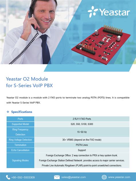 Yeastar O2 Module Datasheet Pdf
