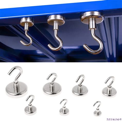 Strong Mini Magnetic Circular Hook Hanger Magnet Linked Home Kitchen
