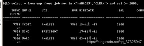 oracle实验5 sql基本查询 查询所有工种为clerk的员工工号、姓名及其部门名称 csdn博客