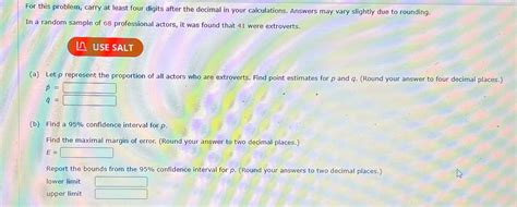 [solved] for this problem carry at least four digits after the decimal
