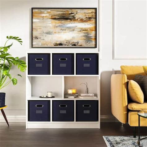 Ornavo Home 6 Pack Foldable Fabric Storage Cube Bins Shelf Basket With