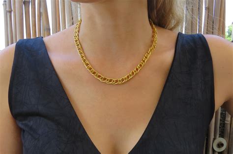 Gold Chain Necklace Statement Necklace Chunky Chain Gold Link