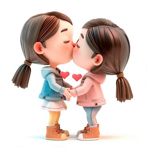Imagem De Duas Garotas Se Beijando Personagem 3d Download 60081