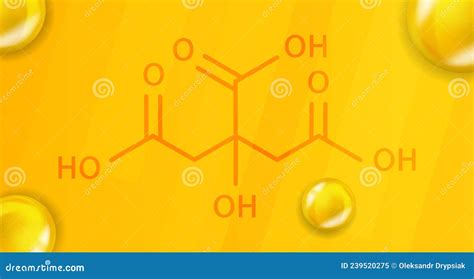 Citric Acid Chemical Formula Citric Acid 3d Realistic Chemical