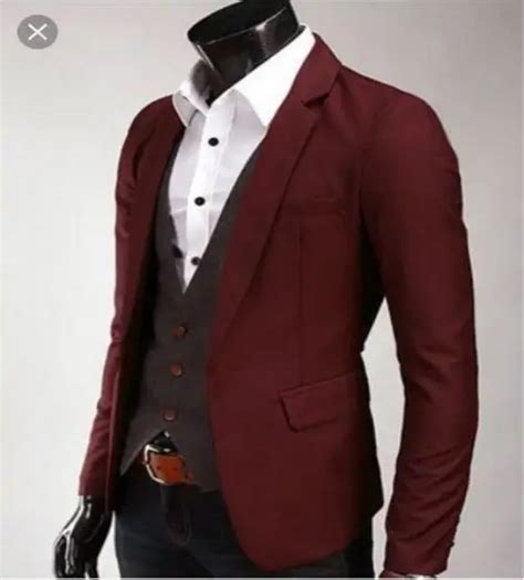 Latest Coat Pant Designs Burgundy Groom Tuxedos Casual Wine Red Wedding