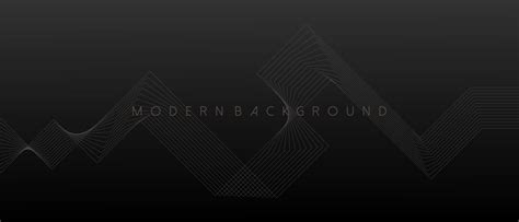 Grey Background With Abstract Geometric And Wavy Lines Vector
