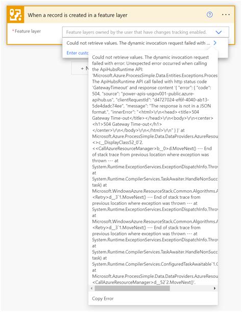 Unable To Retrieve Feature Layers When Setting Up Esri Community