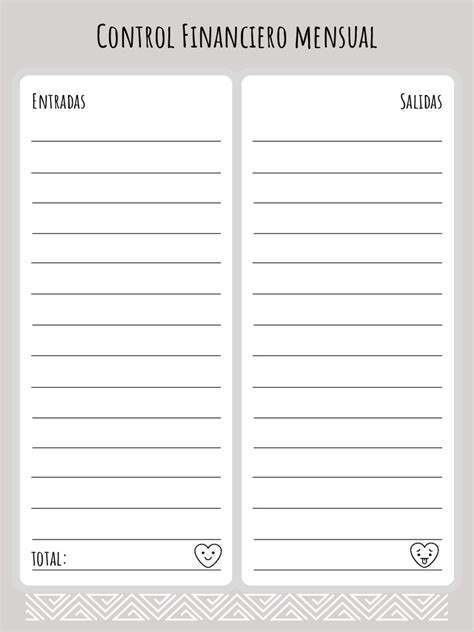 Control Financiero Impresión A4 Gris Gráfico Pdf