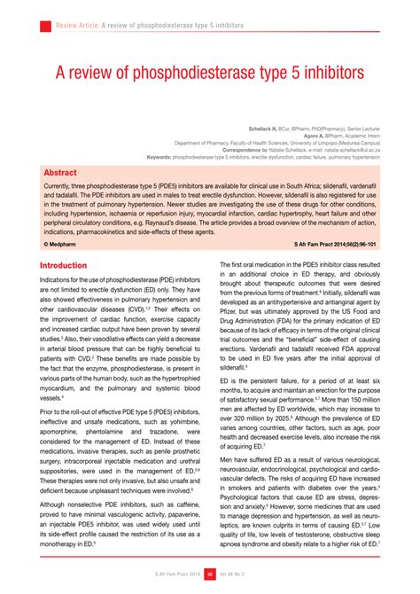 Pdf A Review Of Phosphodiesterase Type 5 Inhibitors