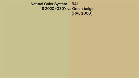 Natural Color System S 2020 G80y Vs Ral Green Beige Ral 1000 Side By