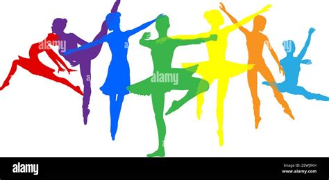 Ballet Dancer Silhouette Dancers Poses Silhouettes Stock Vector Image