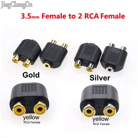 Jcd Mm Audio Stereo Jack Female To Rca Female Audio Jack Connector Adapter Converter Gold