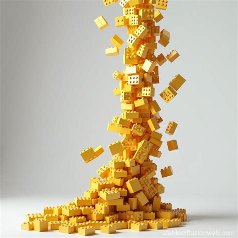 Volumetric Lego Bricks Falling Stable Diffusion Online
