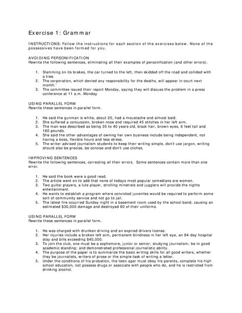 Ch4 Exercises Sentence Error Correction Ex E R Ci Se 1 Gr Am M A