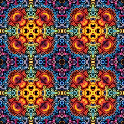 Premium Photo Seamless Abstract Pattern Symmetrical Intricate And Colorful Background