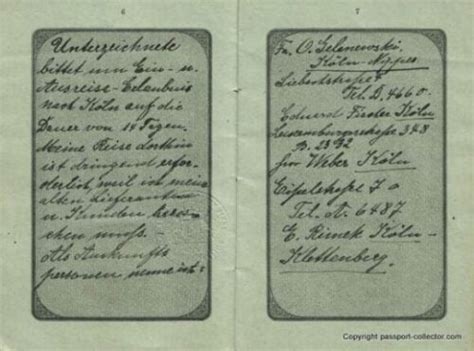 Bremen Passport 1919 Shows Travel To Occupied Territories By Tom Topol
