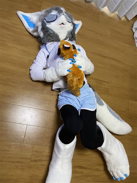 櫛名田 月虹 集え月の輝き on Twitter FursuitEveryday kemonoline 長旅で白露さんもお疲れ