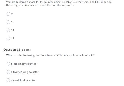 Solved You Are Building A Modulo 11 Counter Using 74lvc2g74