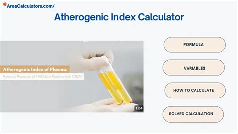 Atherogenic Index Calculator Area Calculators