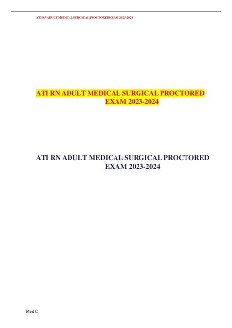 Ati Rn Adult Medical Surgical Proctored Exam Ati Rn Stuvia Us