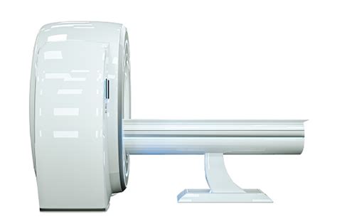 Mri 기계 백색 배경에 격리된 자기 공명 화상 진찰 기계 개념 의학 기술 미래 3d 렌더링 3d 일러스트레이션 복사 공간 3d