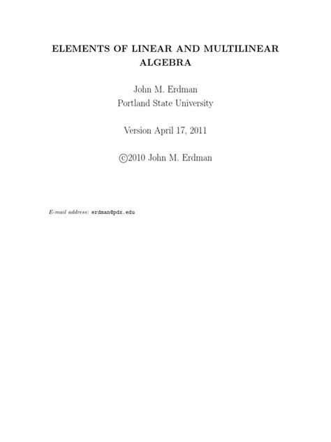 Multilinear Algebra Pdf Basis Linear Algebra Vector Space