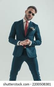 Sexy Businessman Elegant Suit Being Confident Stock Photo 2200508381 Shutterstock