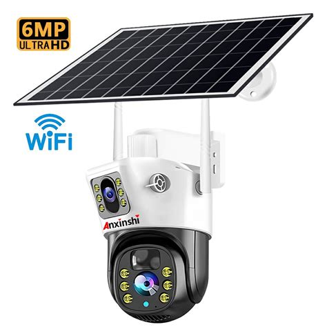 Full Color Dual Lens Wireless 6mp Outdoor 10w Solar Battery Wifi Ptz