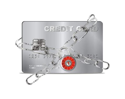 Vector Credit Card Security Lock Stock Vector Illustration Of White