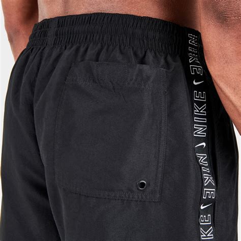 Nike Swoosh Logo Taped 5 Inch Volley Swim Shorts Black Jd Sports