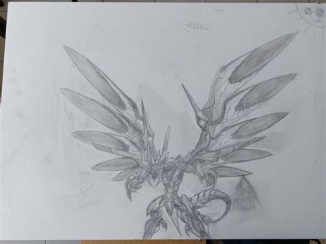 Odd Eyes Raging Dragon Drawn By Me On My School Desk Ryugioh