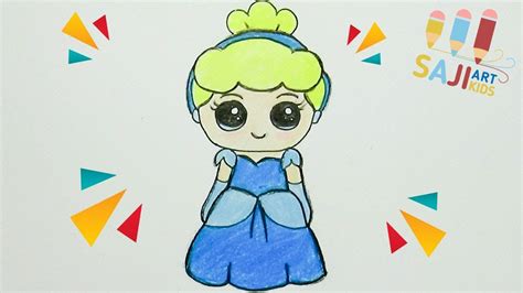 วาดรูประบายสีไม้สวยๆ วาดรูปเจ้าหญิงซินเดอเรลล่า How To Draw Cinderella Step By Step Slowly