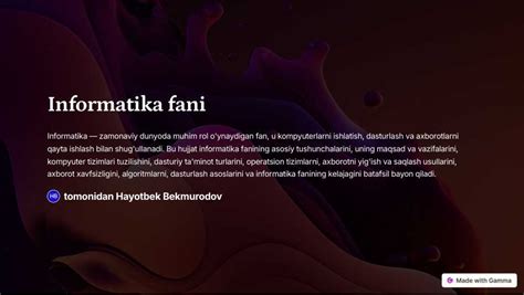 Informatika Fani Haqida Tushuncha