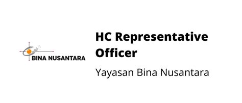 Human Capital Representative Officer Yayasan Bina Nusantara Svb Academy