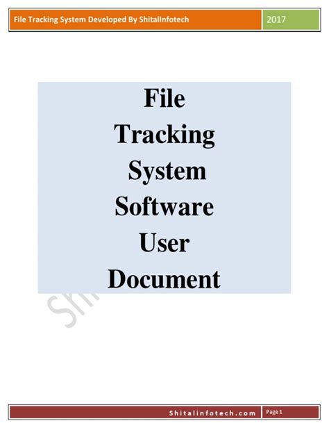 File Tracking System Software User Document Pdf Personal
