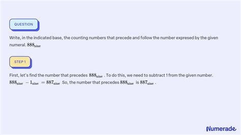 Solvedwrite In The Indicated Base The Counting Numbers That Precede