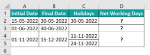 NETWORKDAYS Excel Function Formula Examples How To Use