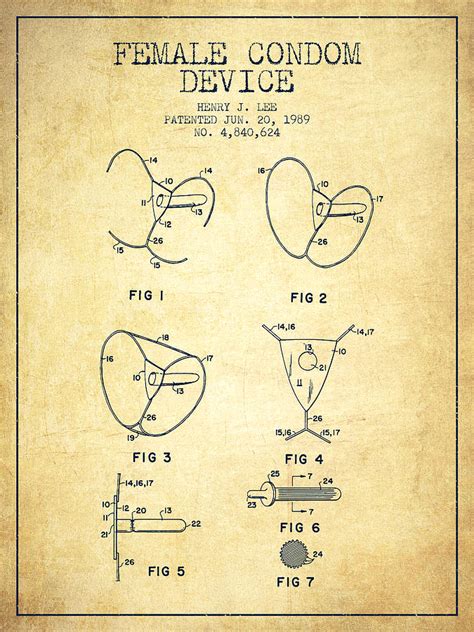 Female Condom Device Patent From 1989 Vintage Digital Art By Aged