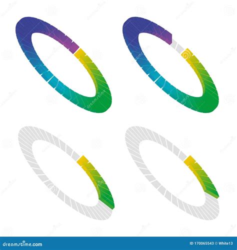 Diagramas Coloridos De Segmentos Ilustración Del Vector Para El Informe