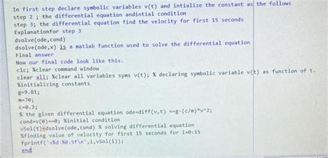 Solved Im Trying To Get This Code To Work On Matlab And Chegg