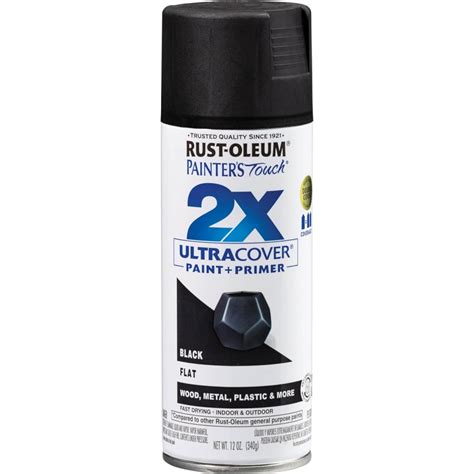 Rust Oleum Painters Touch 2 X Ultra Cover Paint Plus Primer Flat Black
