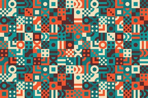 Premium Vector Colorful Geometric Shape Mosaic Pattern Background