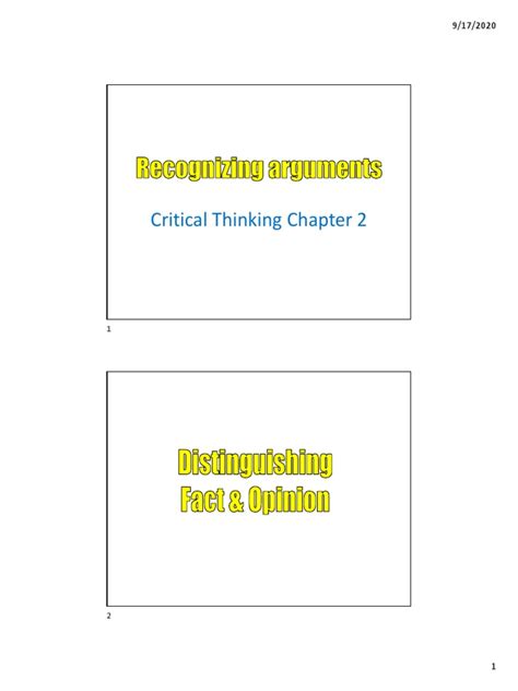 Critical Thinking Chapter 2 Pdf Argument Sentence Linguistics