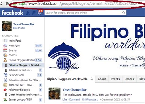 How To Get The Facebook Permalink Filipino Bloggers Worldwide