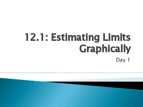 12 1 Estimating Limits Graphically Day 1 Objectives