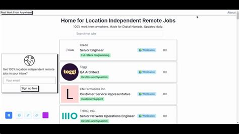I Made A Site For Location Independent Jobs All Jobs On The Site Allow You To Work From
