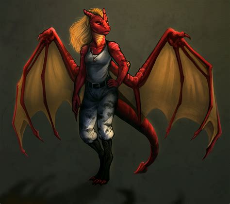 Scaly Scalie Furry Art Furry фурри Red Dragon Female