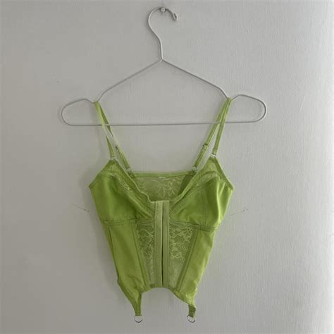 Urban Outfitters Green Corset Top Only Worn To Try On Depop